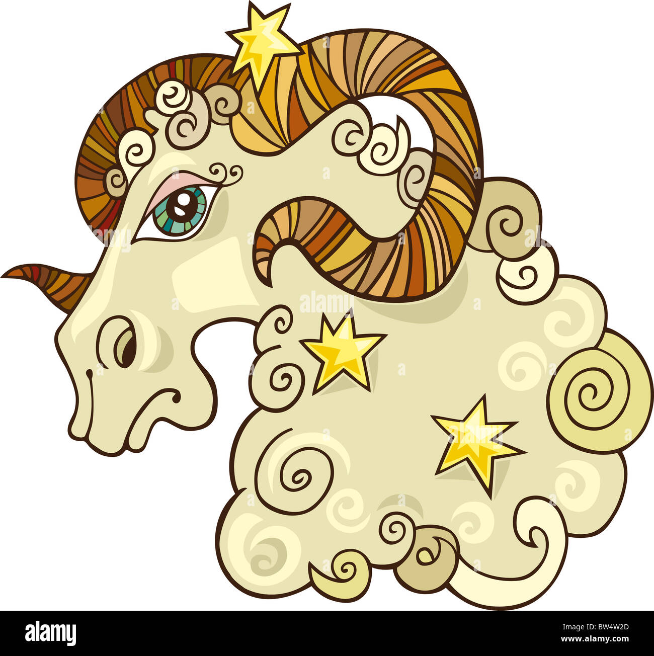 Illustration of zodiac aries sign Stock Photo - Alamy