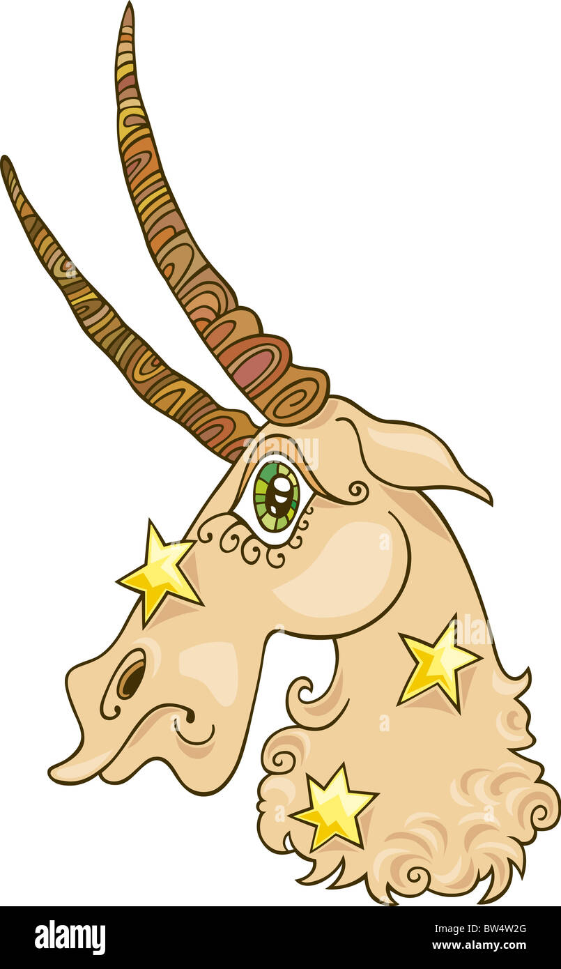 Illustration of zodiac capricorn sign Stock Photo - Alamy