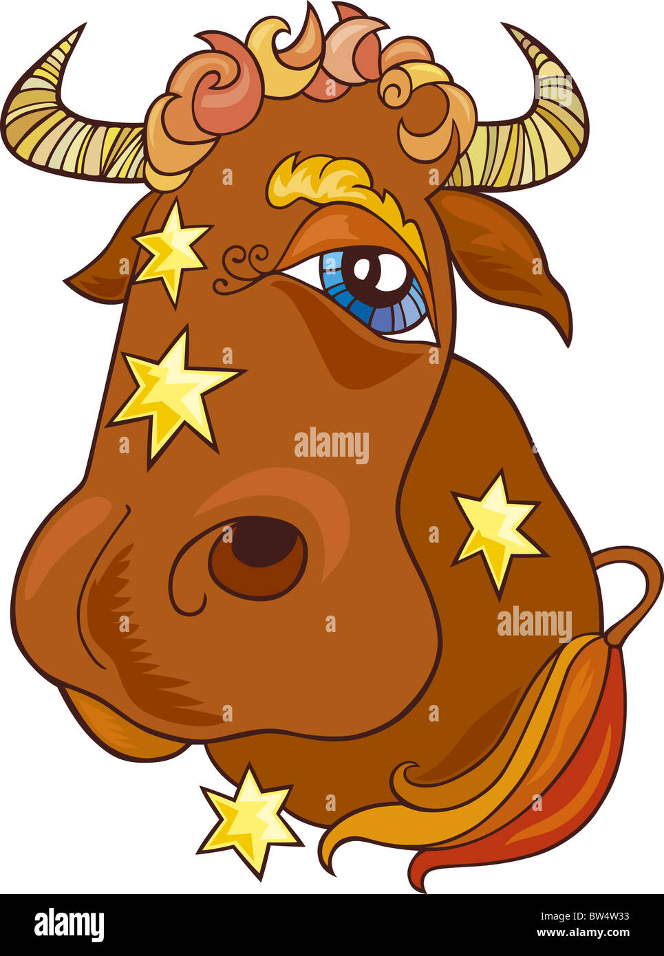 Illustration of zodiac taurus sign Stock Photo - Alamy