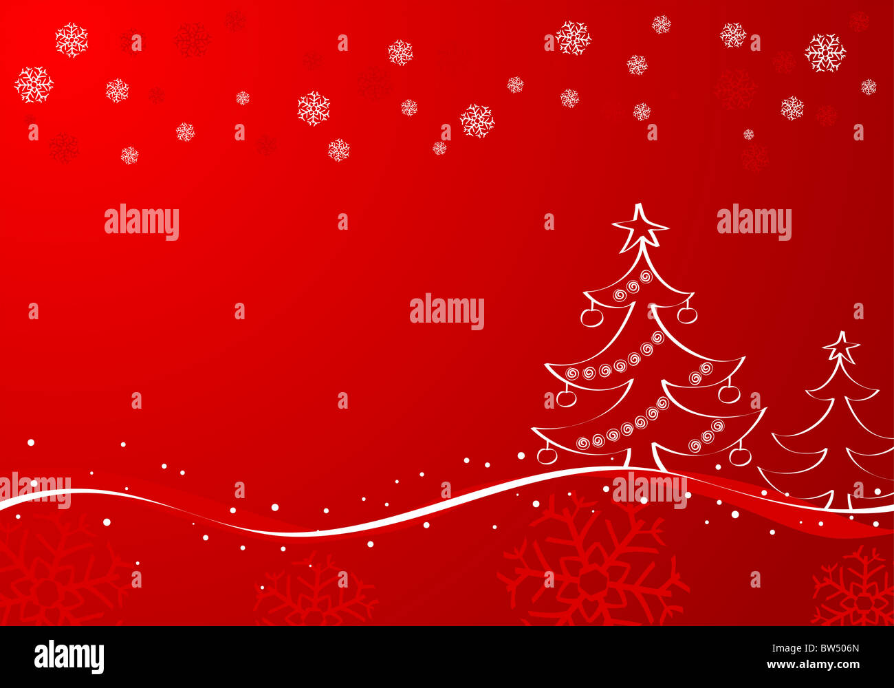 Hand painted Christmas background with tree, element for design, vector ...