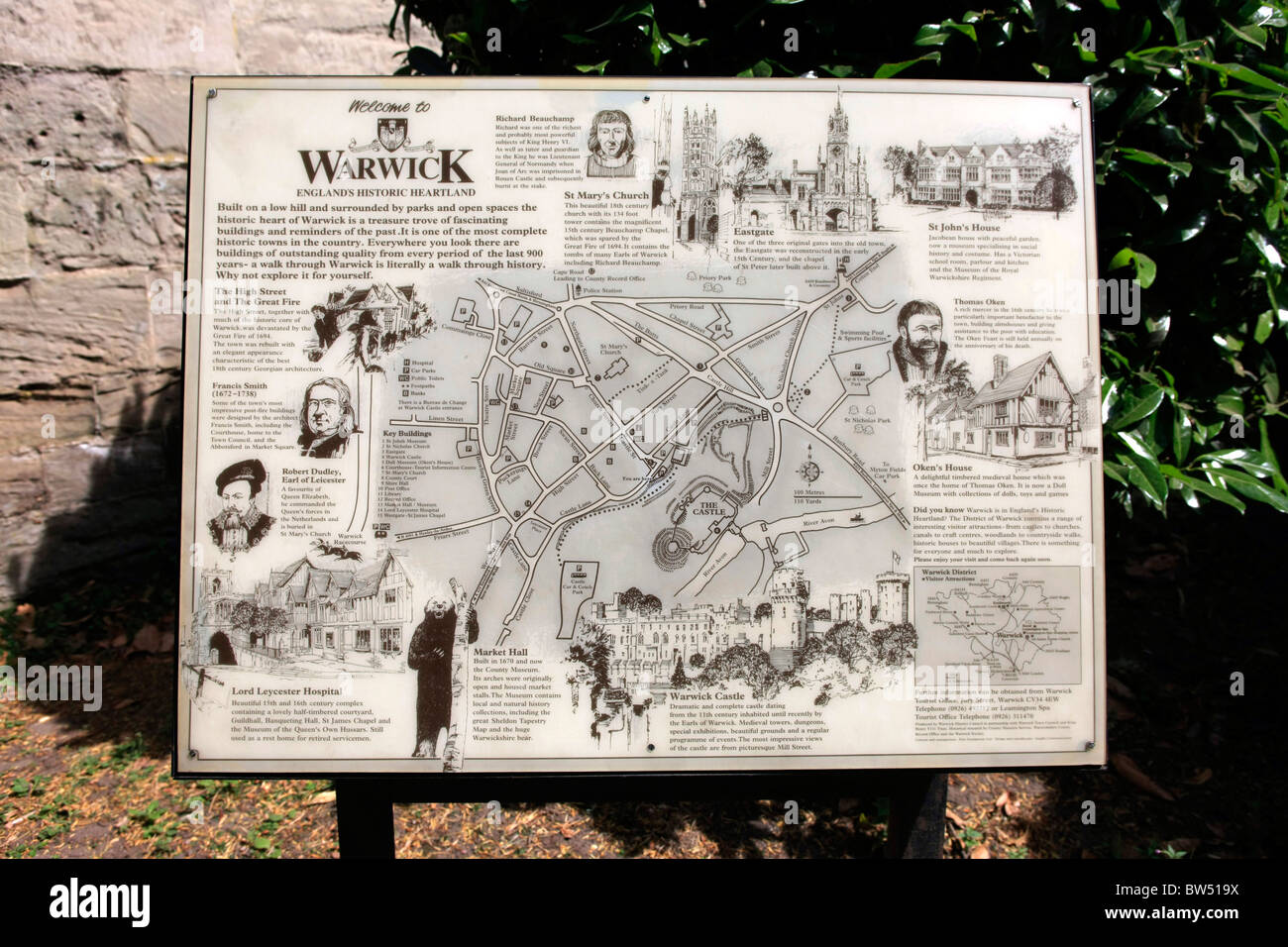 Map of warwick hi-res stock photography and images - Alamy