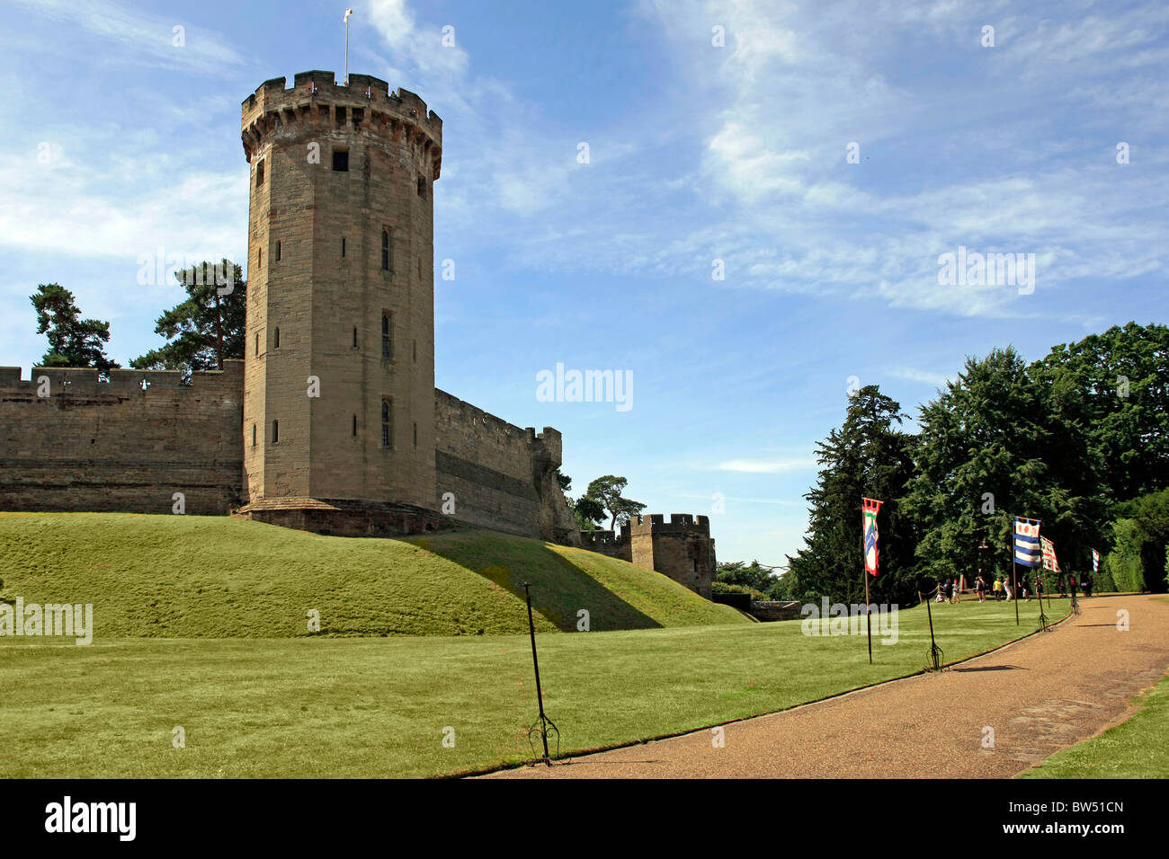 The East Front and Guy's Tower part of Warwick Castle Stock Photo - Alamy