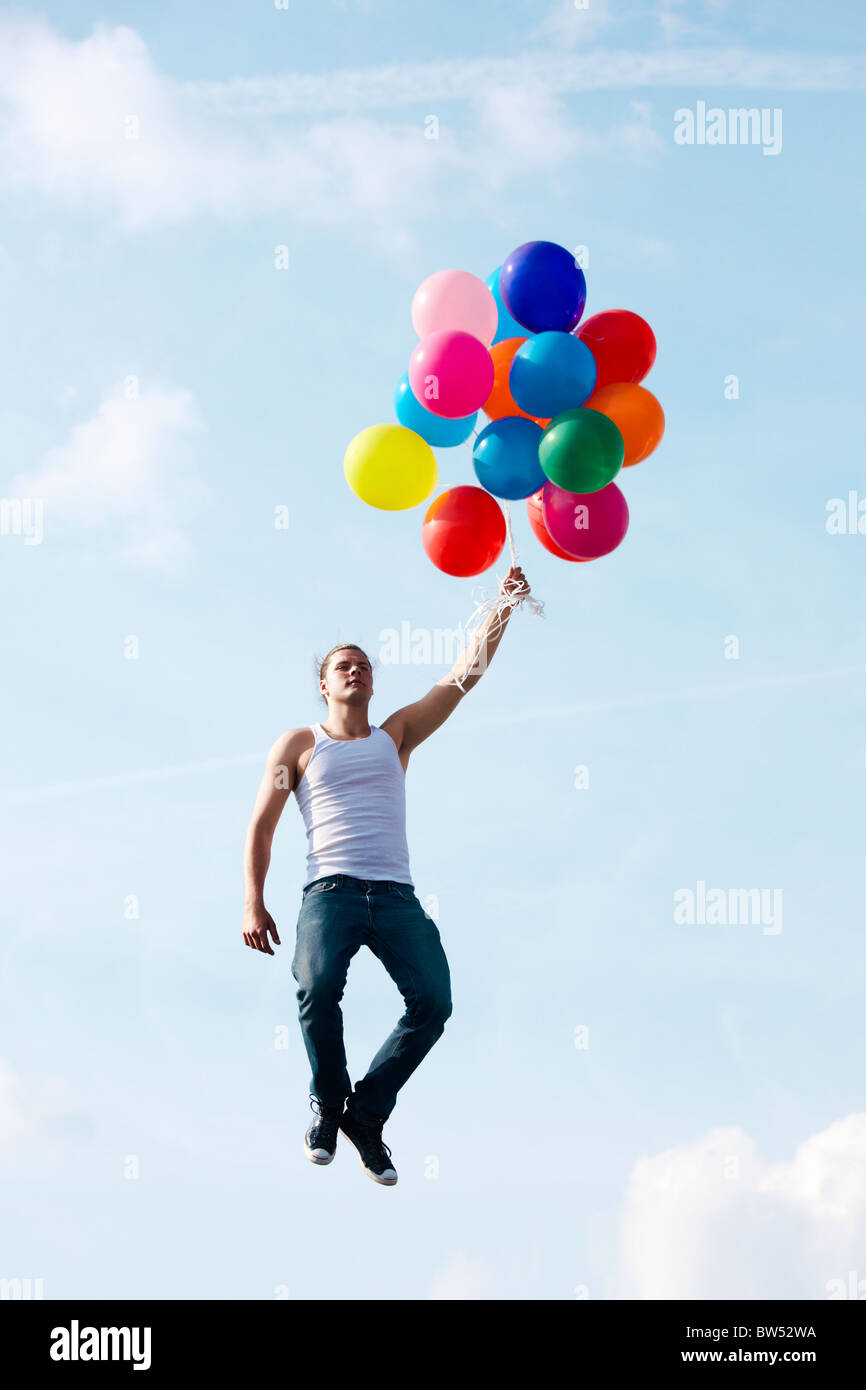 Man Flying Balloon Stock Photos & Man Flying Balloon Stock Images - Alamy