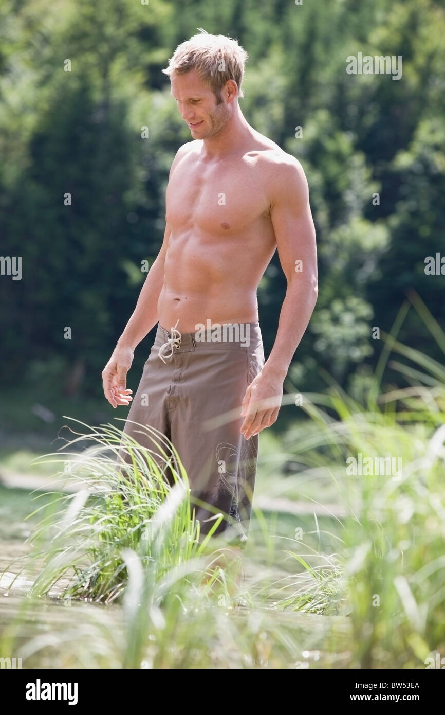 Man enjoying nature Stock Photo - Alamy