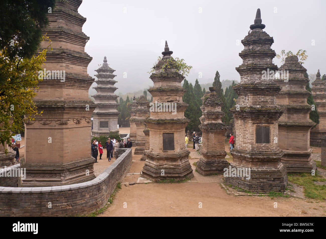 Pagodas in the Pagoda Forest cemetery, Shaolin Temple, Song Shan, near ...