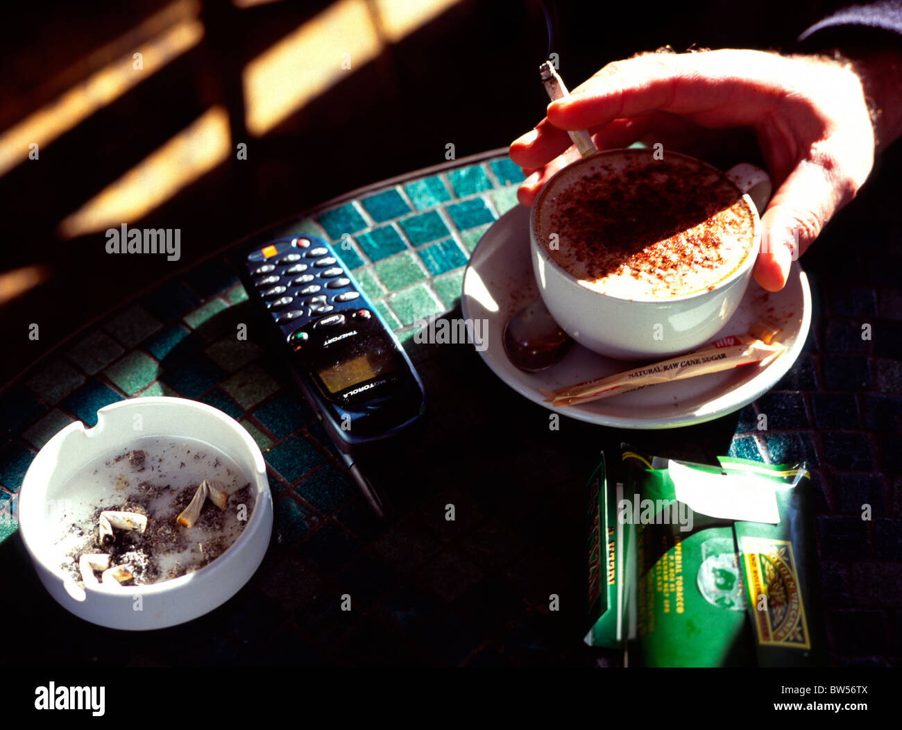 Smoking, Cafe With Smoker Stock Photo - Alamy
