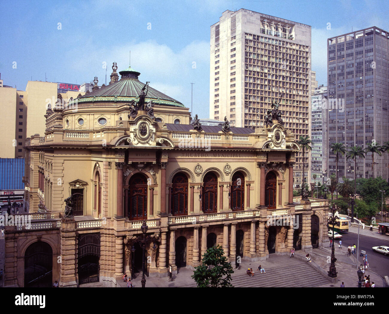 Sao Paulo Theatre Facade, Day Stock Photo - Alamy