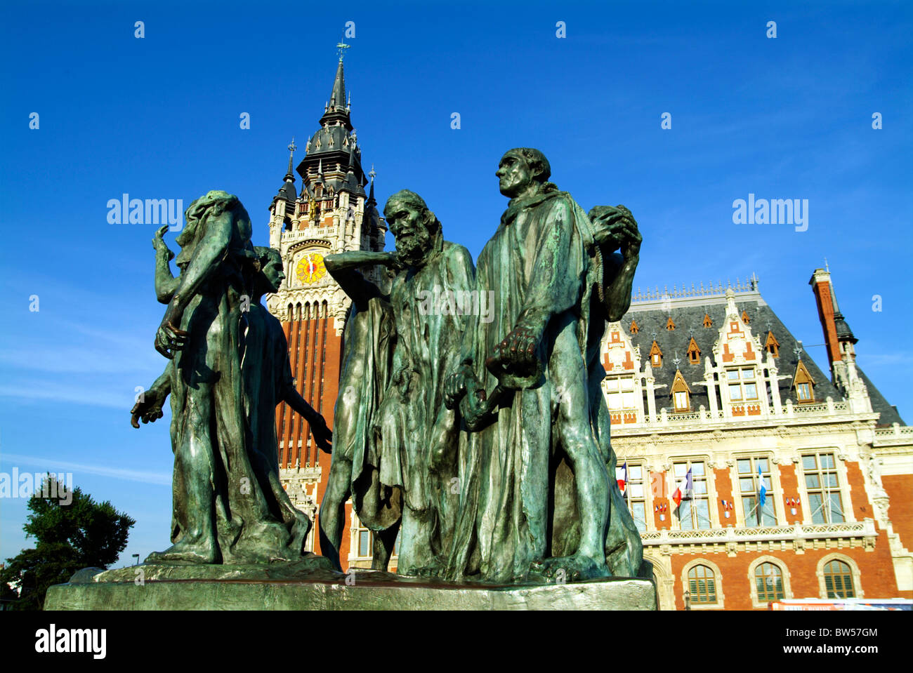 Town Hall & Statues Stock Photo - Alamy