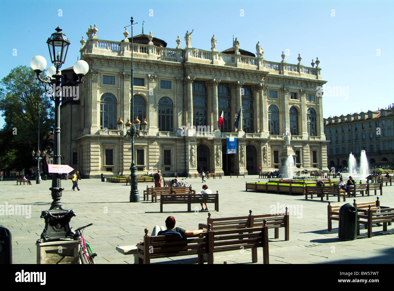 Turin, Piazza Castello, Palazzo Madama Stock Photo - Alamy