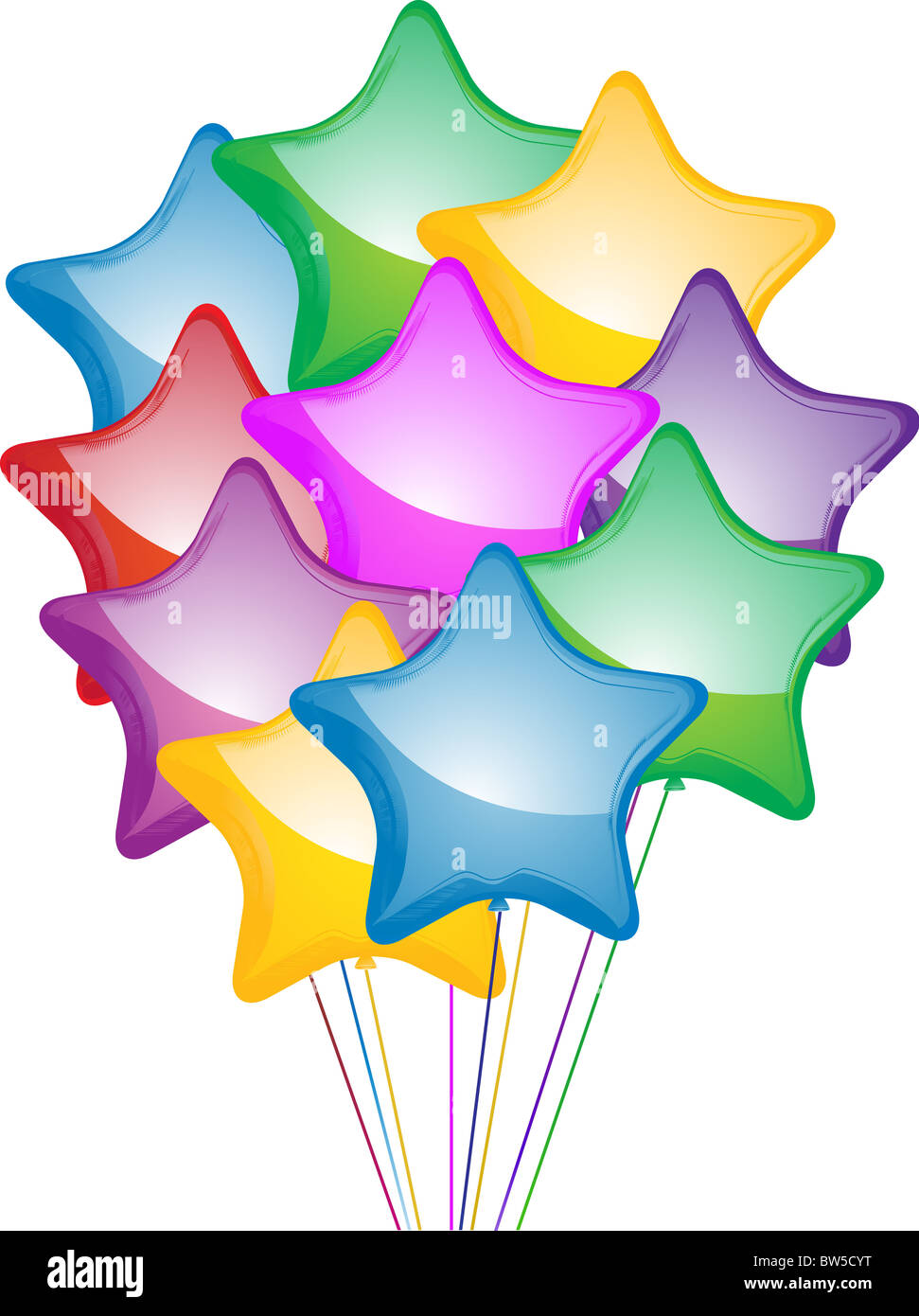 bunch of colourful star shaped balloons Stock Photo - Alamy