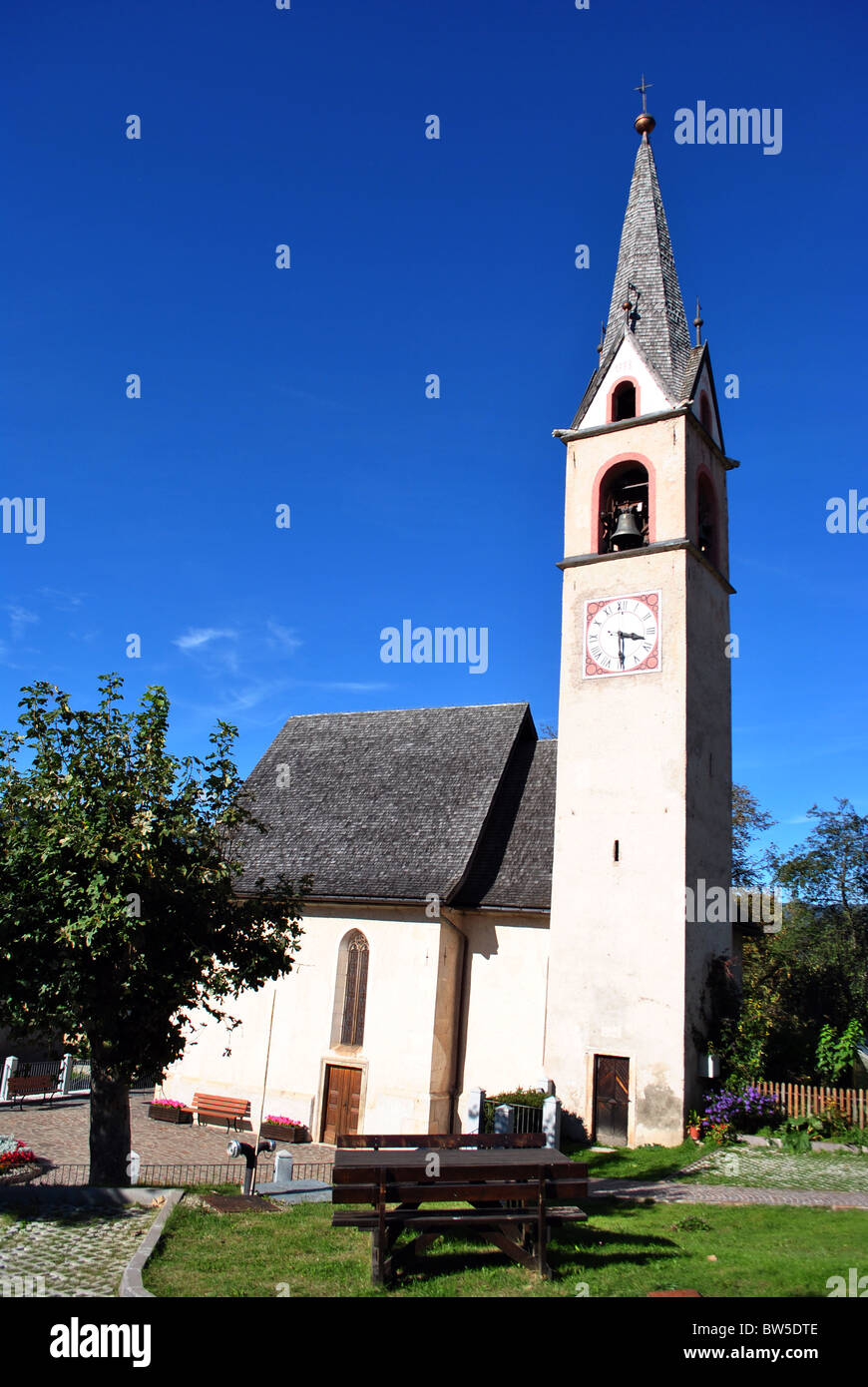 Catholic church with blue sky background Stock Photo - Alamy