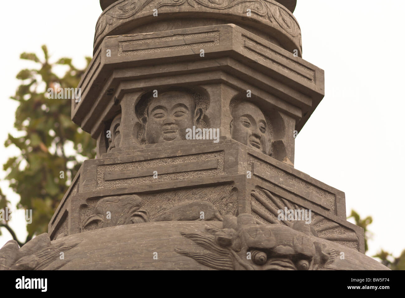 Buddhist monk carvings on pagoda, Shaolin Temple, Song Shan, near ...
