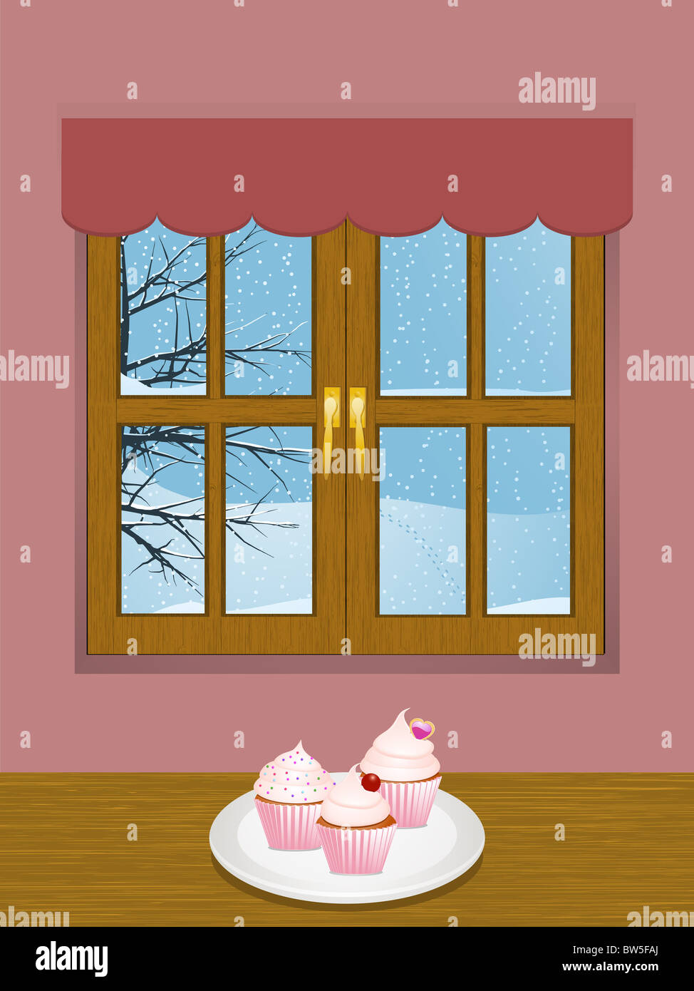 Scene through kitchen window hi-res stock photography and images - Alamy