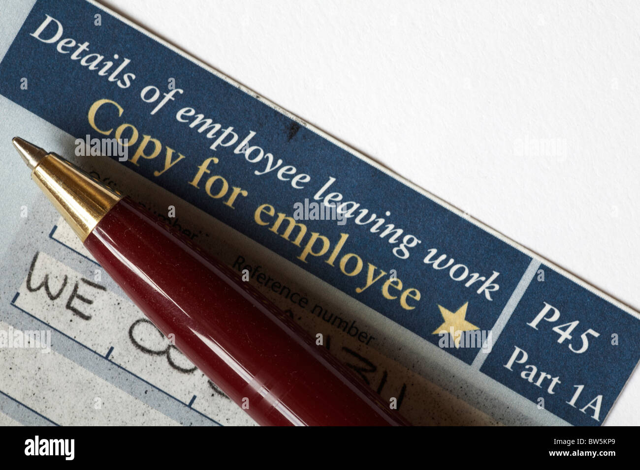 Completing p45 form hi-res stock photography and images - Alamy