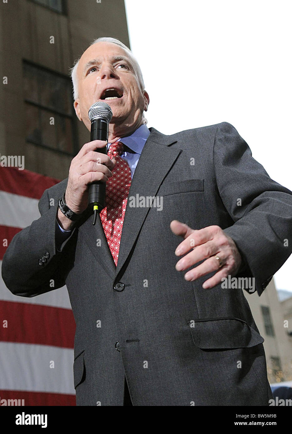 Senator John McCain Presidential Campaign Stop in New York Stock Photo ...