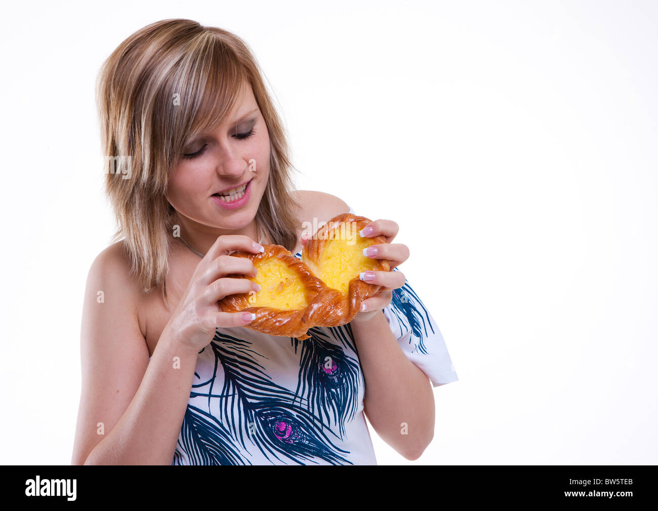 Teenager break a Cake Stock Photo - Alamy