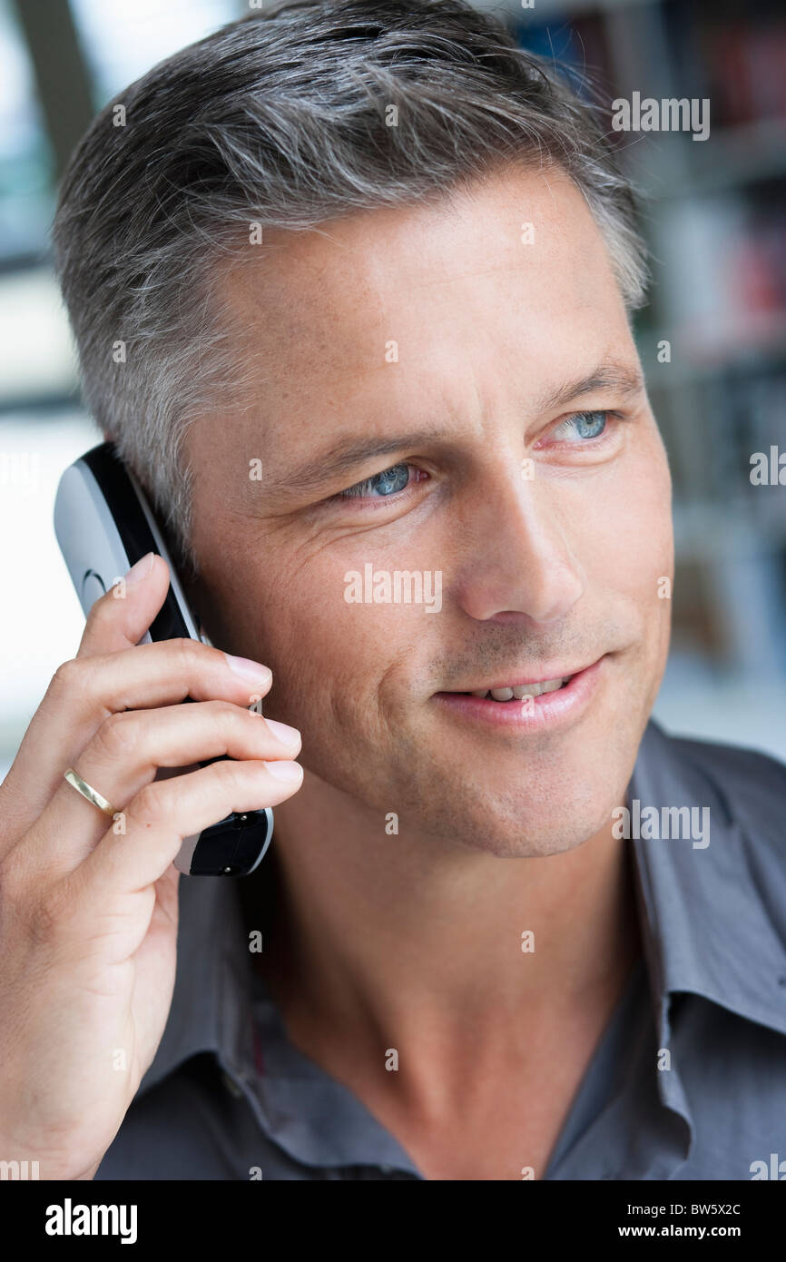 Man phoning close-up Stock Photo - Alamy