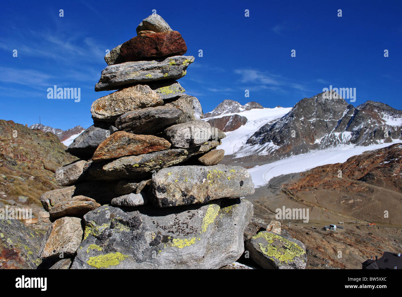 Tessa Nature Park in Val Senales, view of mountain and glacier Stock ...