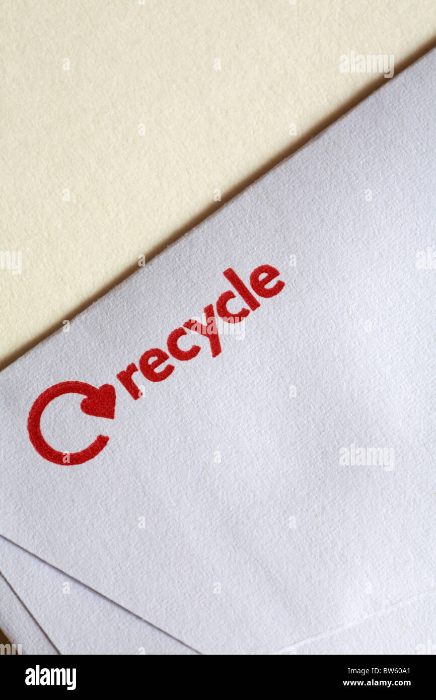 recycle symbol logo on back of envelope - disposal recycling recycle ...