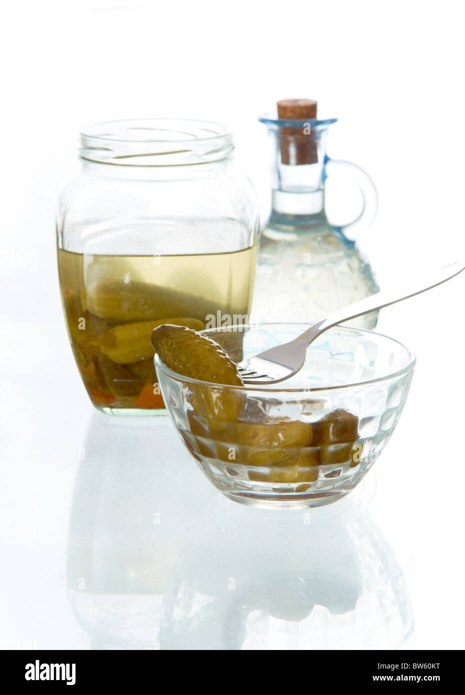Image of pickles lying in bowl and can Stock Photo - Alamy
