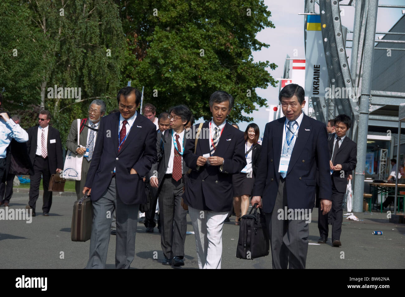 Paris, France, Busy Crowd, Japanese Businessmen, men walking in suits ...