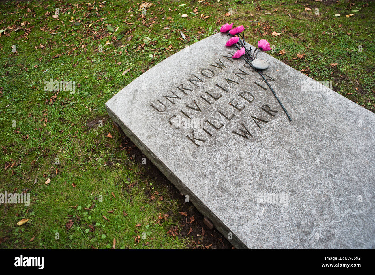 Gravestone of unknown civilian at old Coventry cathedral killed during ...