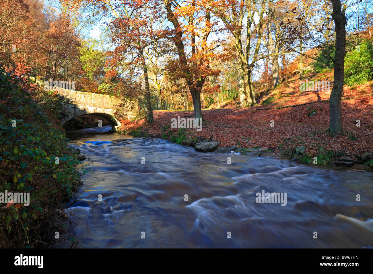 Wade Wood Bridge over Luddenden Brook, Luddenden Dean, Halifax, West ...