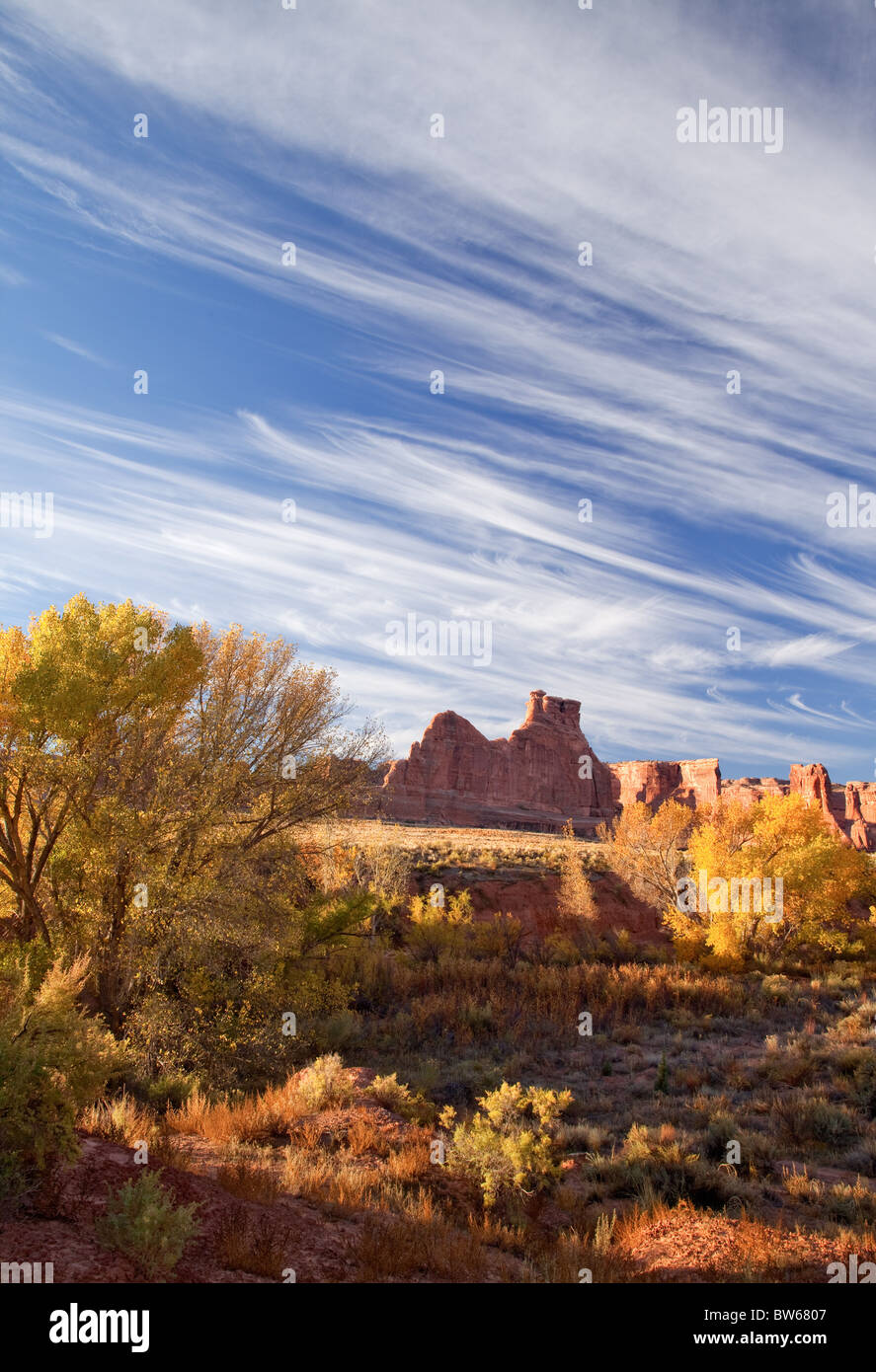 Courthouse Wash and Courthouse Towers, Arches National Park, Utah Stock ...