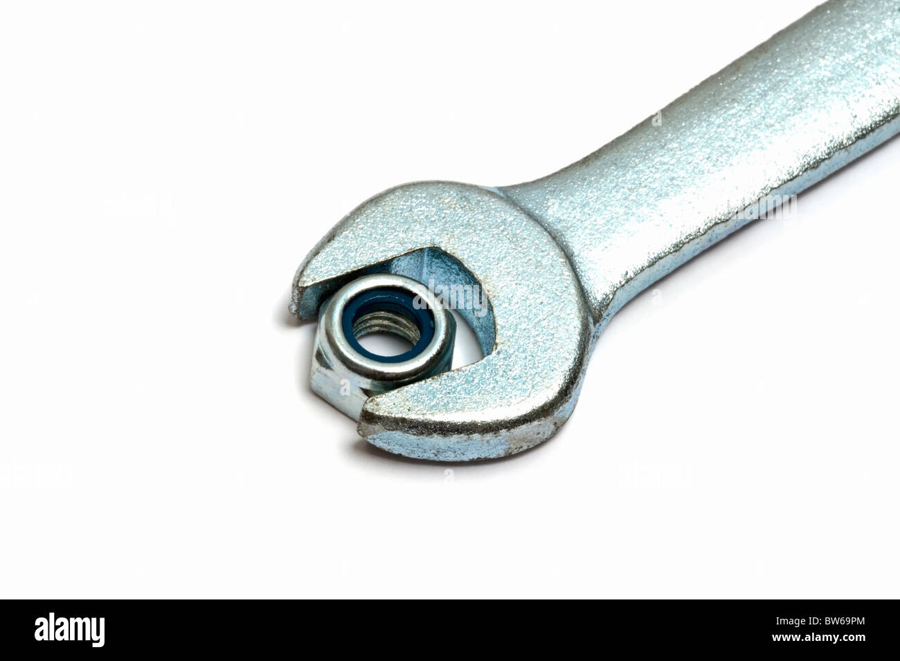 A Wrench closeup isolated on white background Stock Photo - Alamy