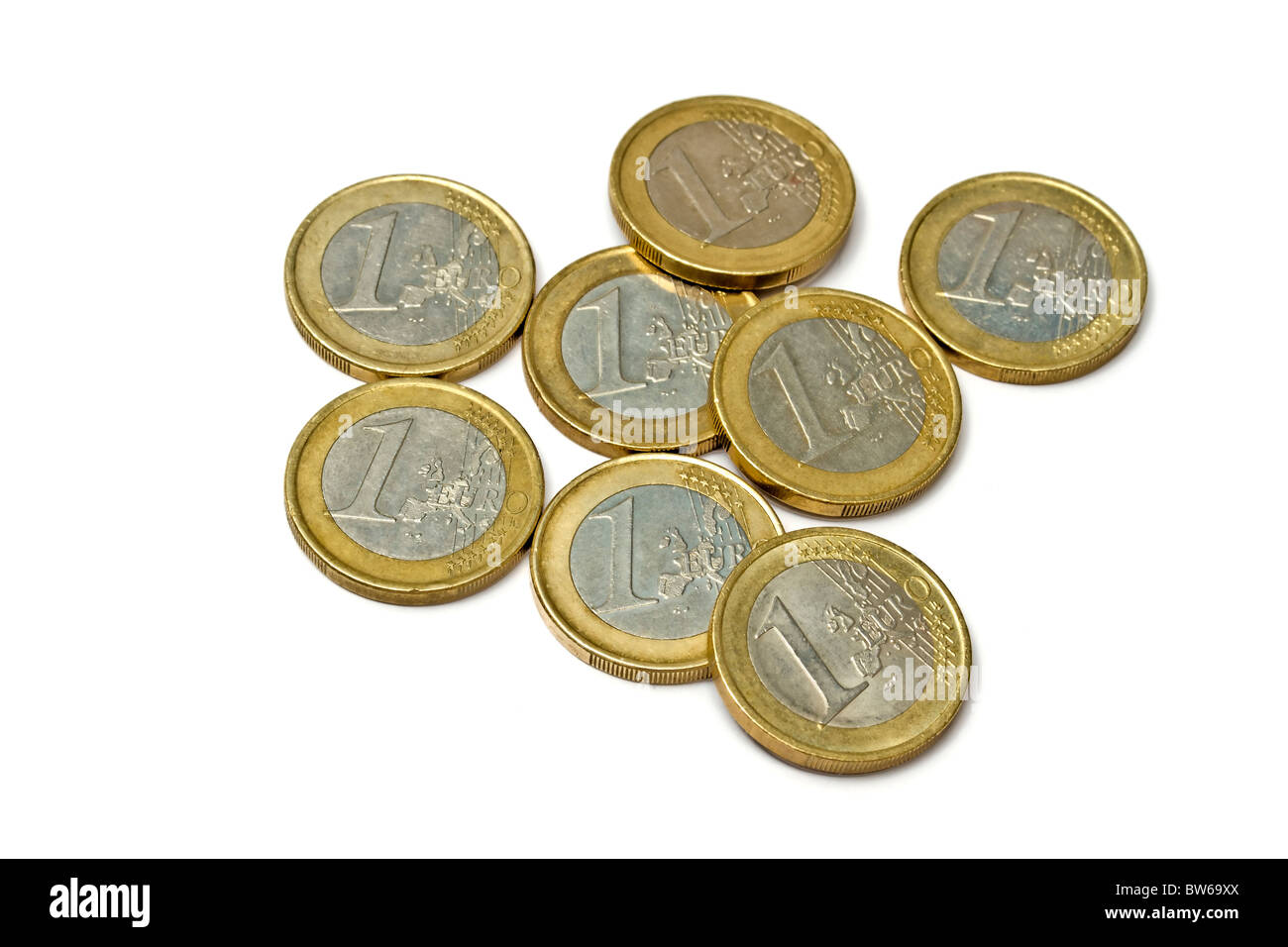 euro coins isolated on white background Stock Photo - Alamy