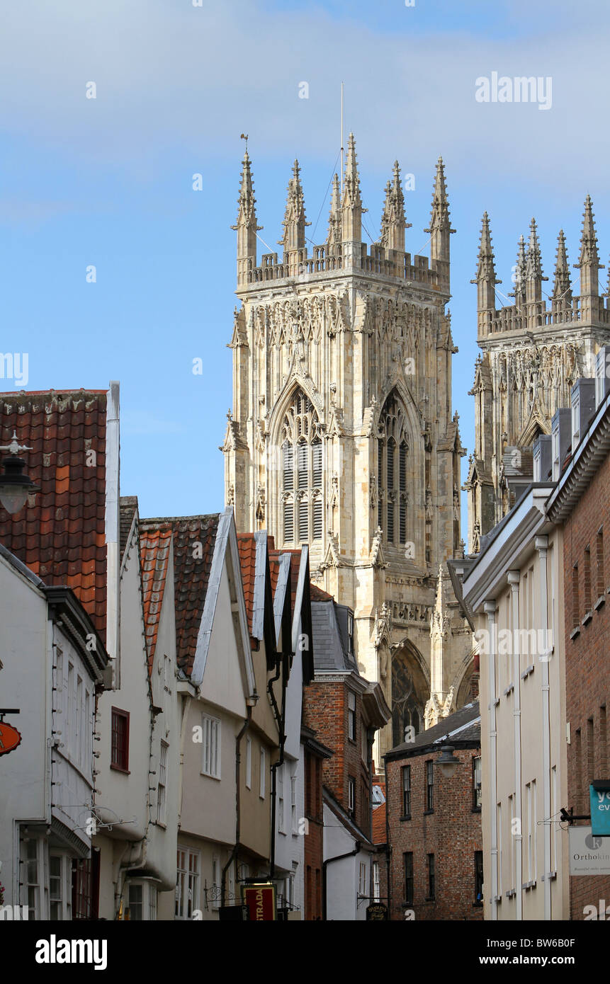 The towers of York Minster seen from High Petergate, York, England 2010 ...