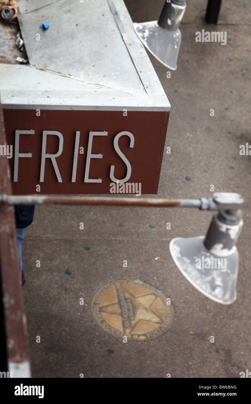 'Fries' sign outside a fast food bar in Texas, USA Stock Photo - Alamy