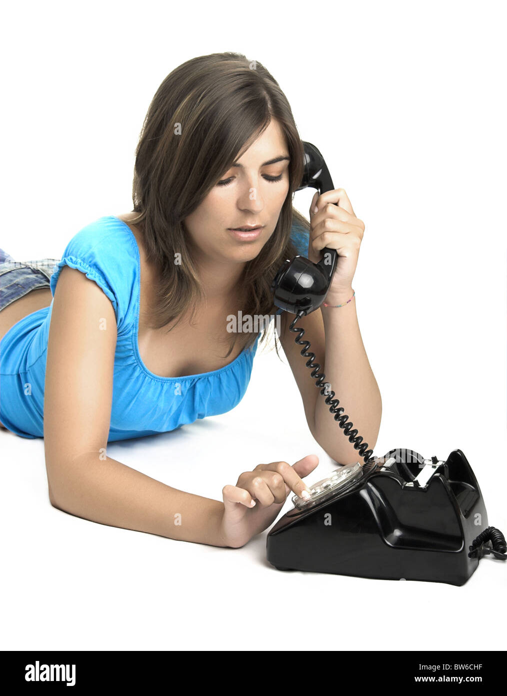 Beautiful girl making a call Stock Photo - Alamy