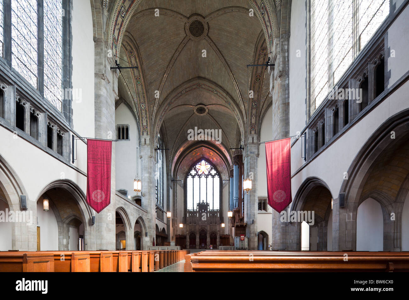 nave, Rockefeller Chapel, University of Chicago, Illinois, USA Stock ...