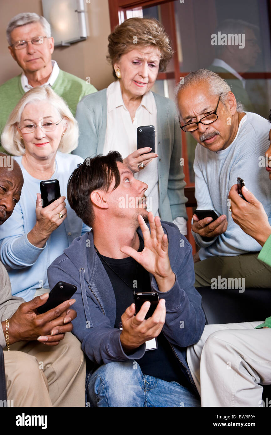 African american seniors learning technology hi-res stock photography ...