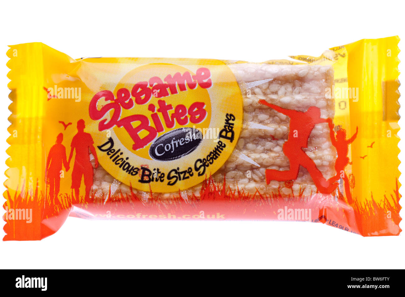 Packet of four Cofresh bite size sesame seeded bars Stock Photo - Alamy