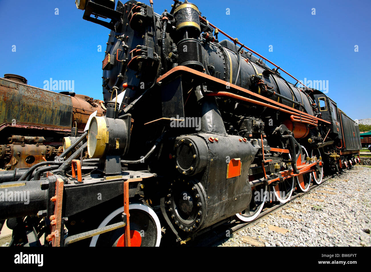 Steam engine at railway museum Turkey Stock Photo - Alamy