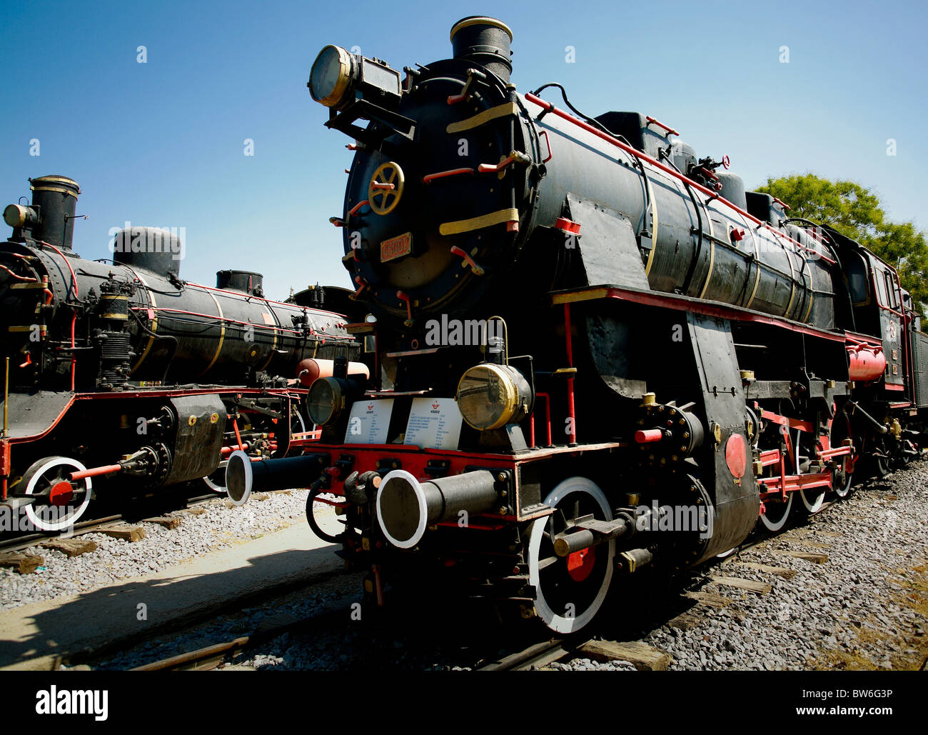 Steam engine at railway museum Turkey Stock Photo - Alamy