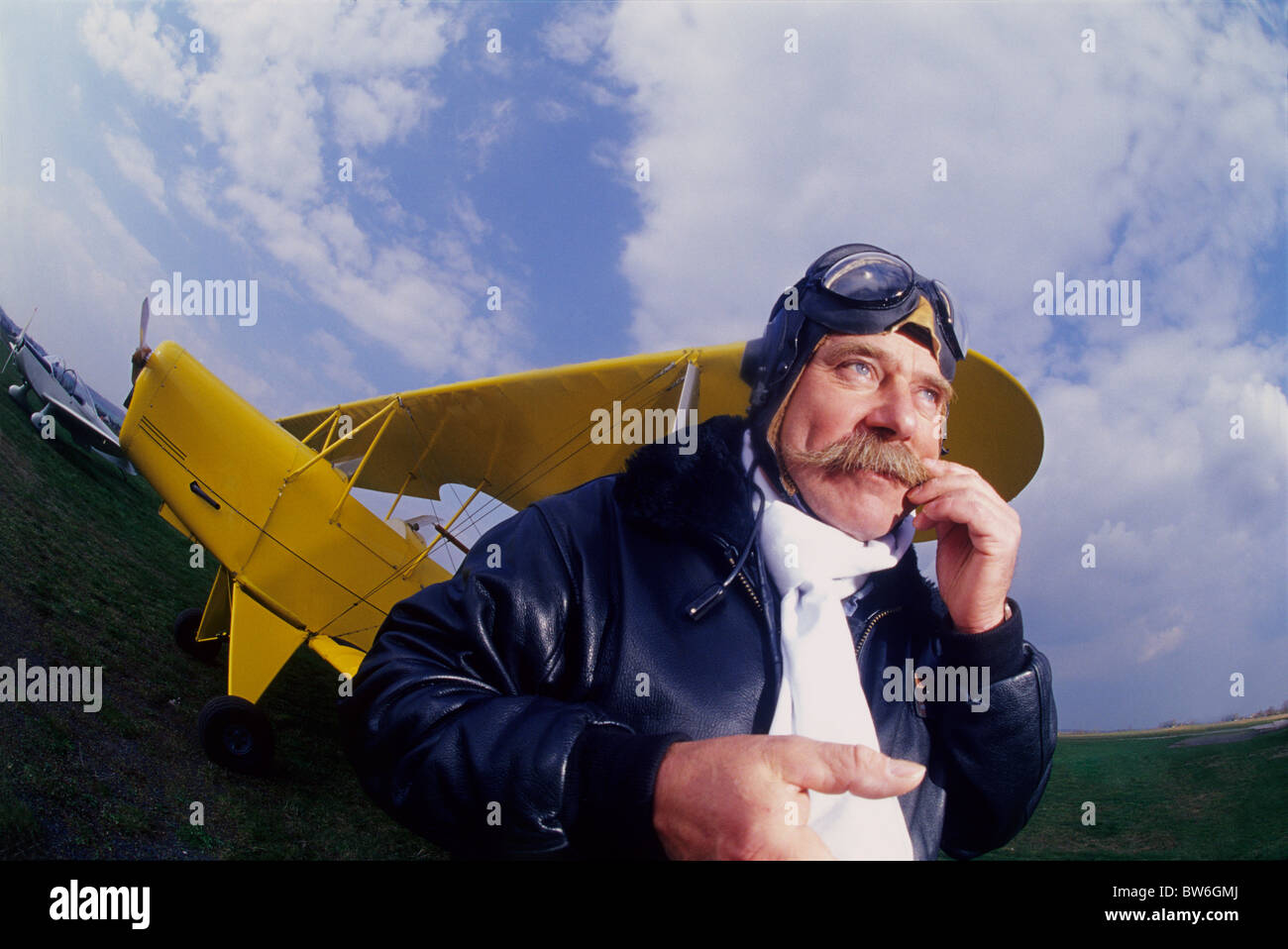 Leather pilot helmet hi-res stock photography and images - Alamy