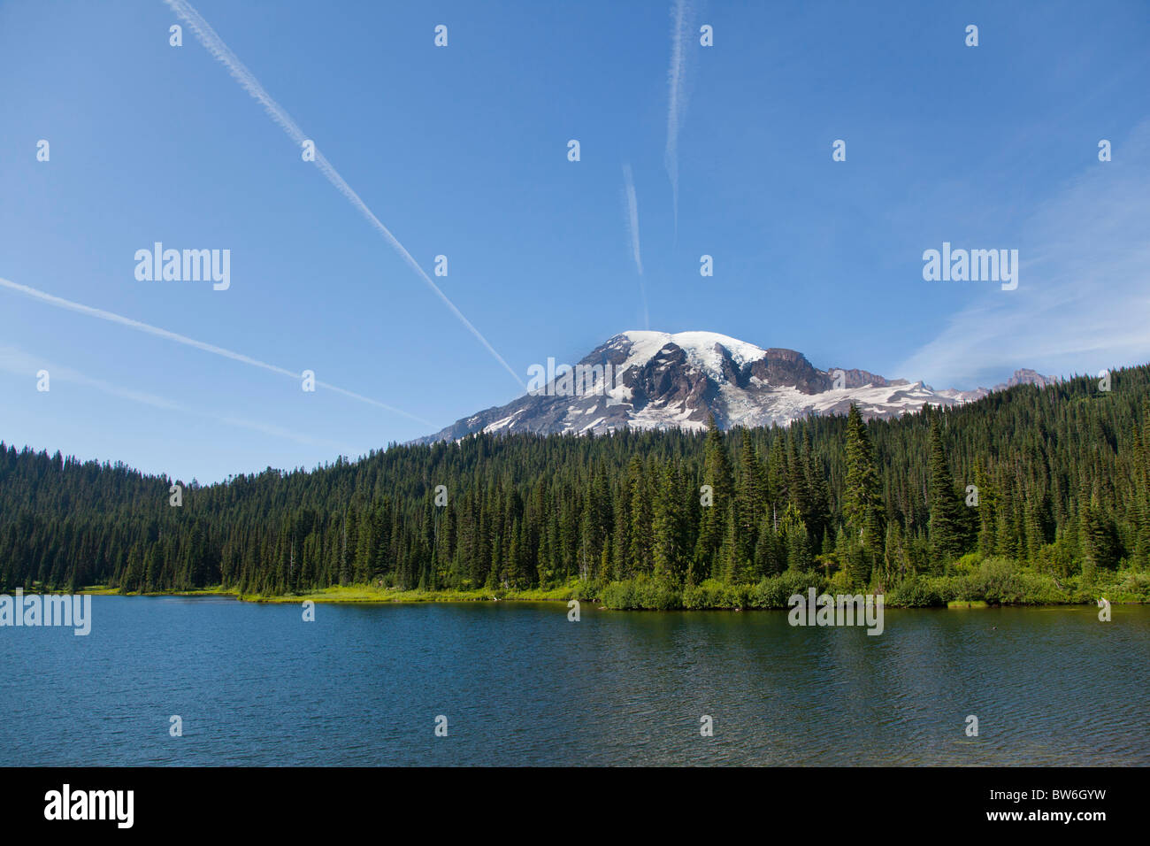 Mount Rainier from Reflection Lake, Washington, USA Stock Photo - Alamy