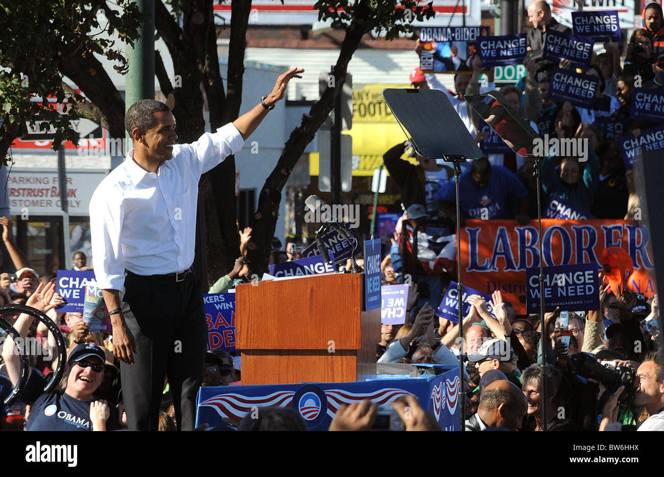 Barack Obama Campaign Stop in Philadelphia Stock Photo - Alamy
