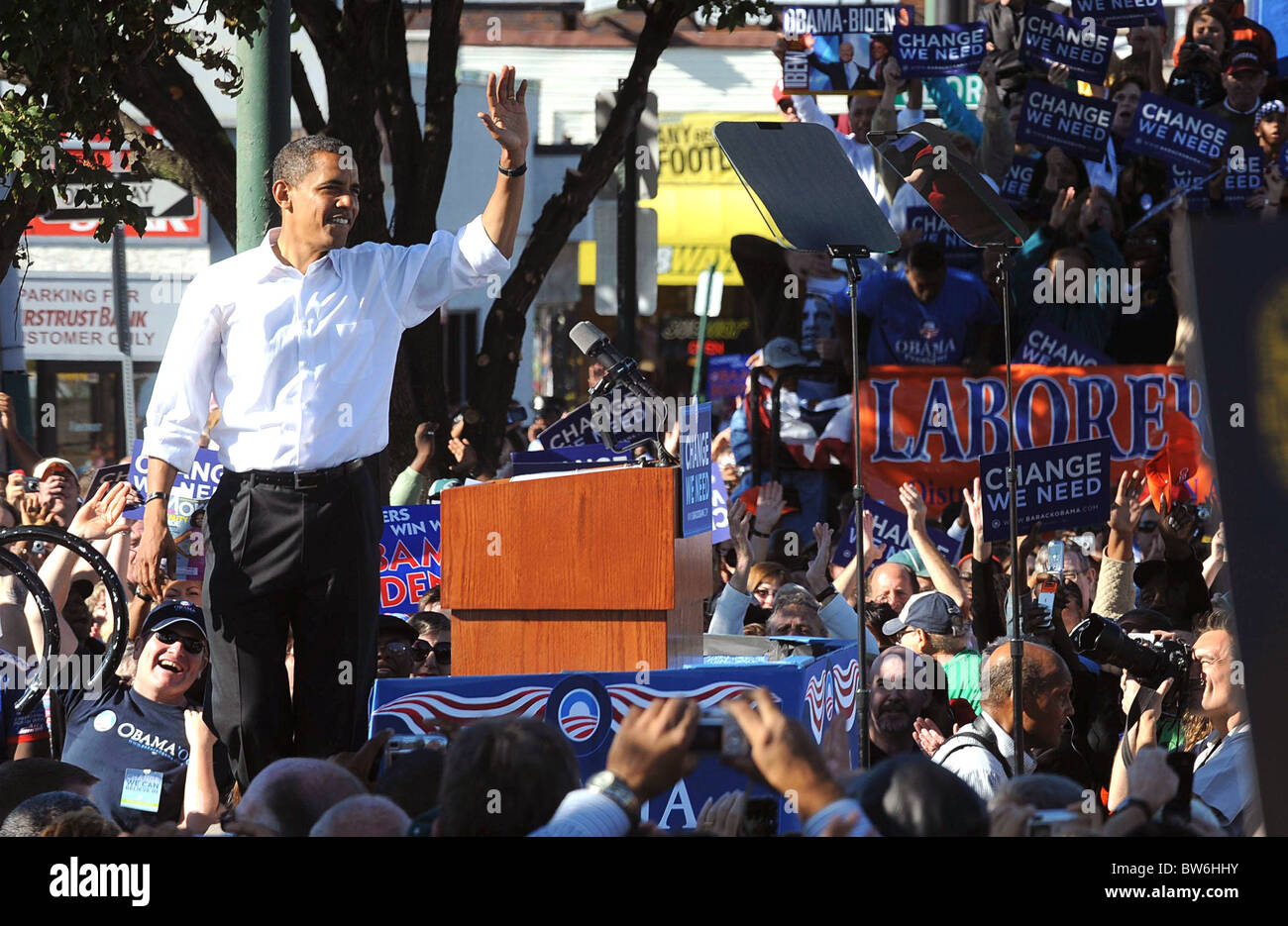 Barack Obama Campaign Stop in Philadelphia Stock Photo - Alamy