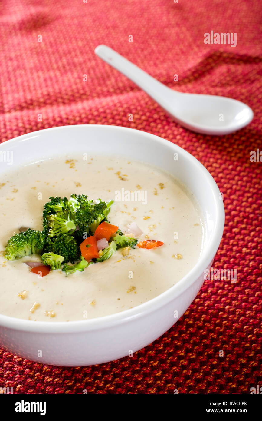 Gourmet bowl of soup Stock Photo - Alamy