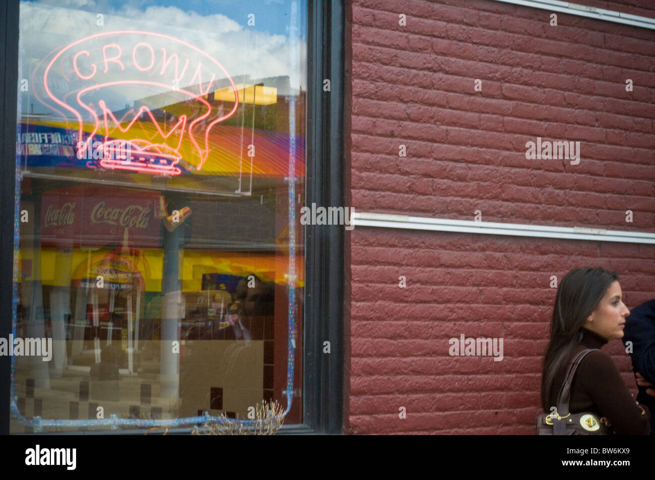 Neon store window display Stock Photo - Alamy