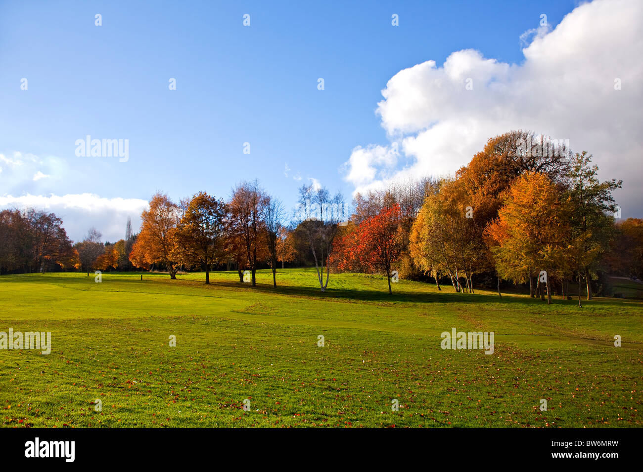 A landscape view over Beauchief golf course in Sheffield South ...