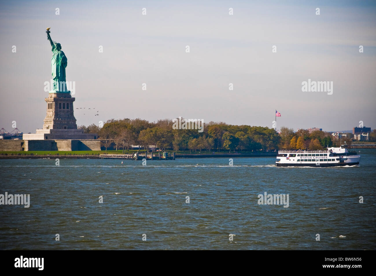 Iconic monument Lady Liberty statue NYC harbor Ferry Stock Photo - Alamy