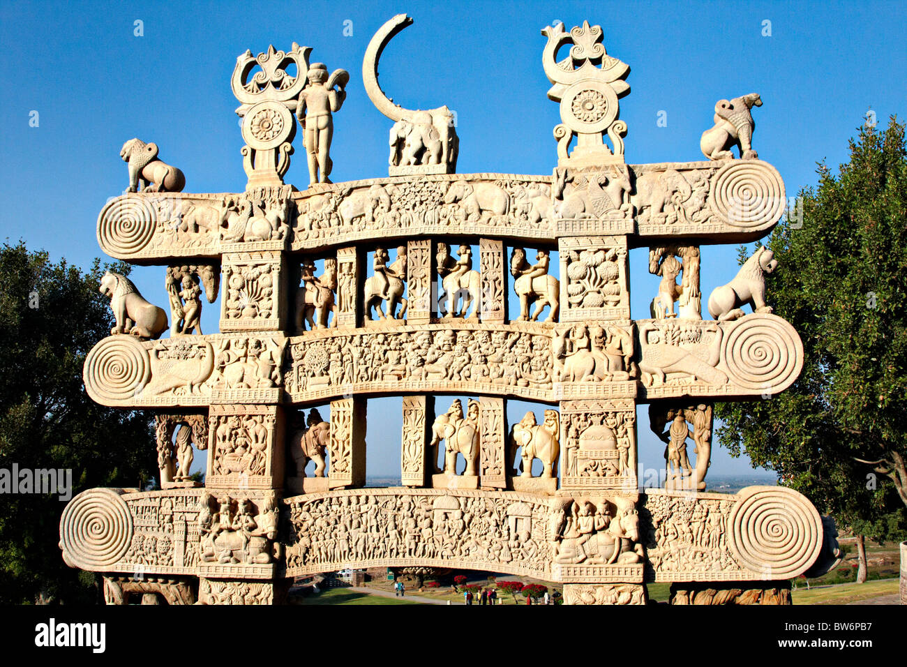 Architrave of Northern Gateway, Great Stupa, Sanchi, India Stock Photo ...