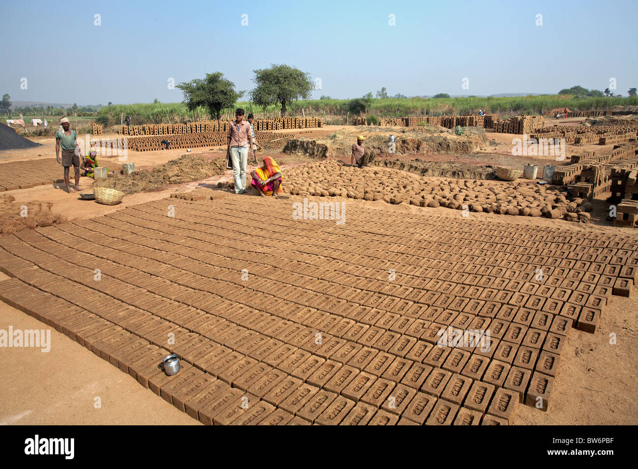 Brick factory, Madhya Pradesh, India Stock Photo - Alamy