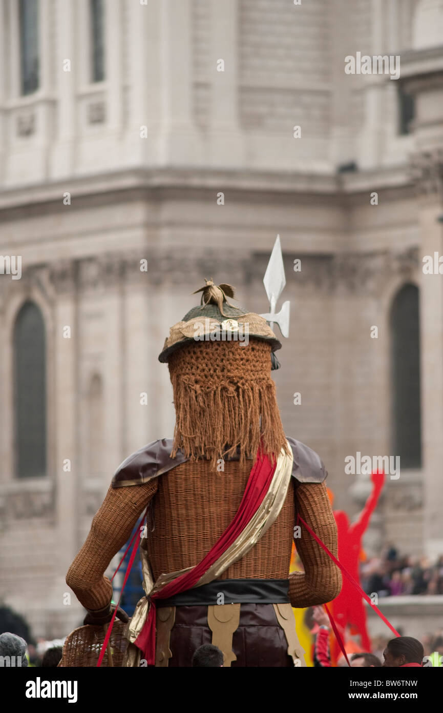 The Lord Mayors Procession 2010 passing St Pauls Cathedral with Wicker ...