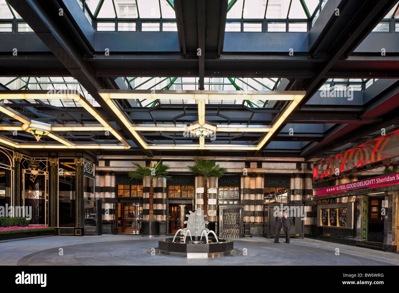 Entrance courtyard to the refurbished Savoy Hotel in London - reopened ...